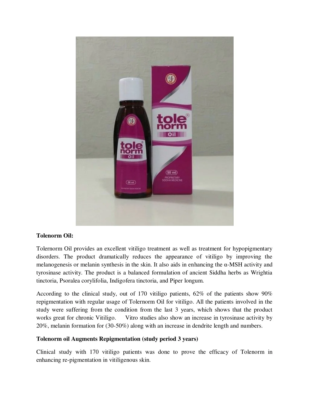 PPT - Vitiligo oil | Tolenorm oil best for Vitiligo treatment ...