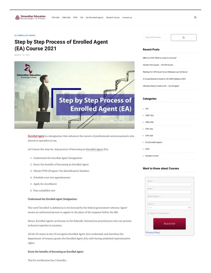 PPT - Step by Step Process of Enrolled Agent (EA) Course 2021 ...