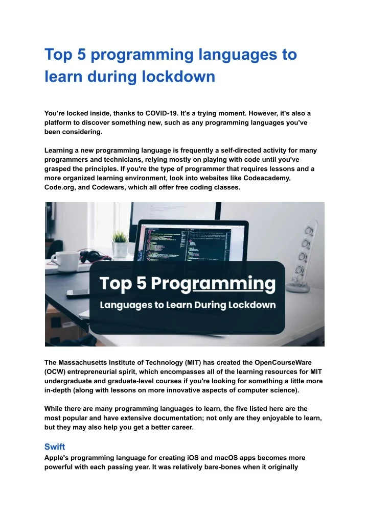 PPT - Top 5 programming languages to learn during lockdown.docx (1 ...