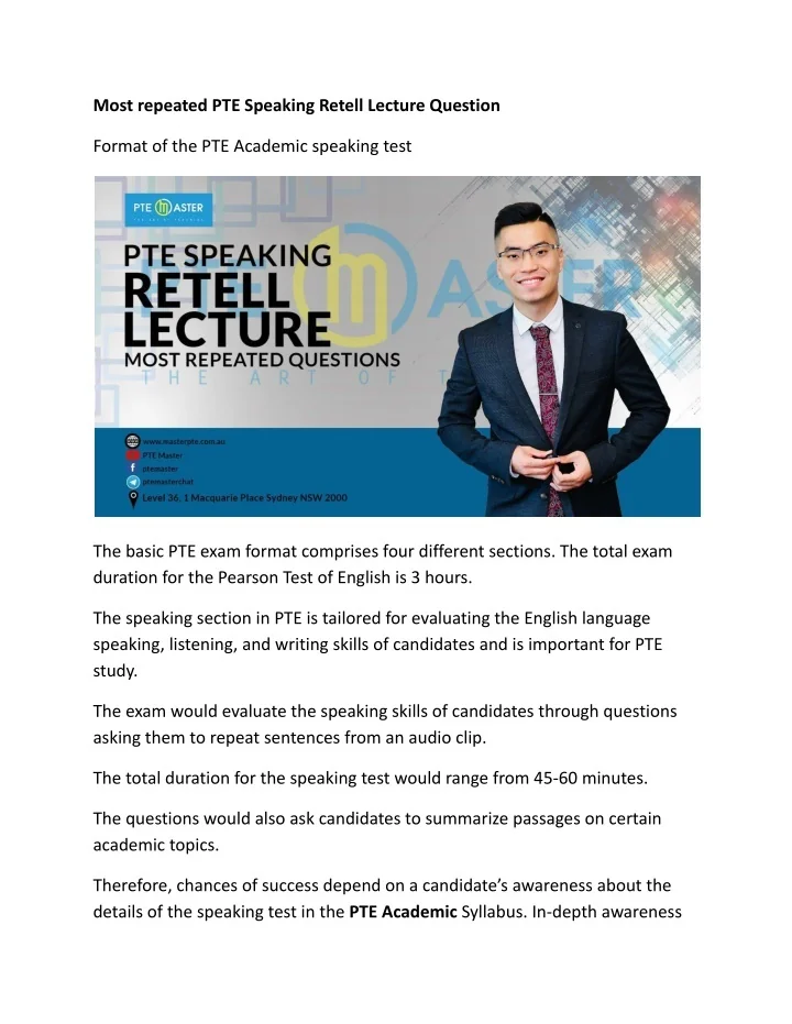 PPT - Most repeated PTE Speaking Retell Lecture question. PowerPoint Presentation - ID:11059593