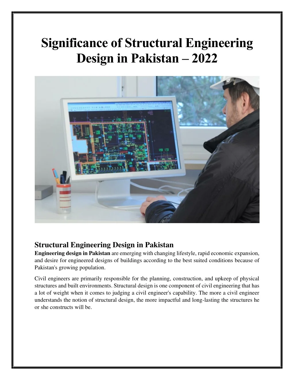 PPT - Significance of Structural Engineering Design in Pakistan – 2022 ...
