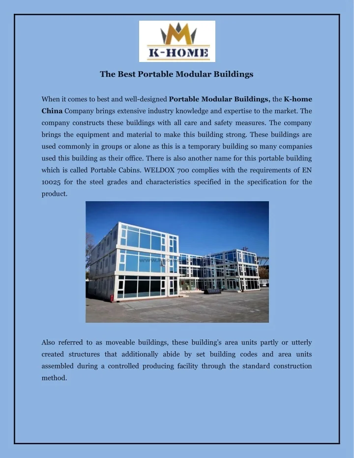 PPT - The Best Portable Modular Buildings PowerPoint Presentation, free ...