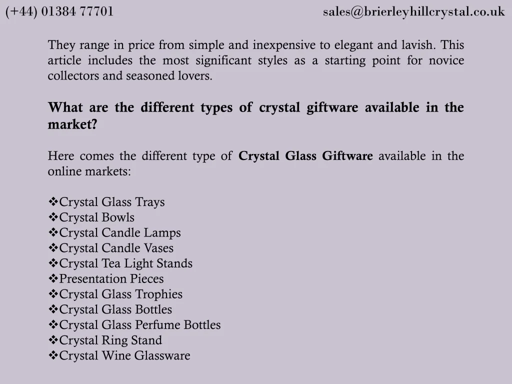 PPT - Choose the Best Crystal Glass Giftware for Your Loved Ones ...