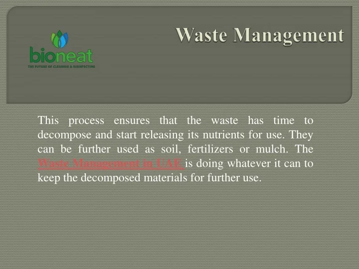 PPT - Waste Management PowerPoint Presentation, free download - ID:11065902