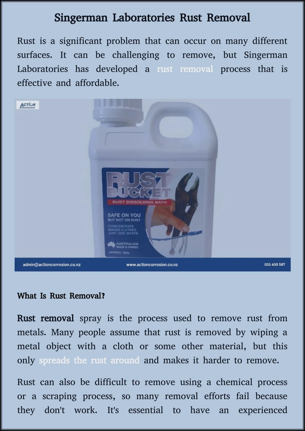 PPT - best rust remover spray product for metal in New Zealand ...