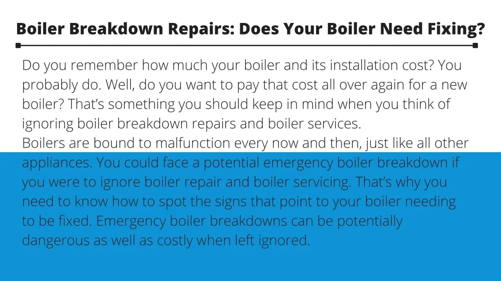 PPT - Boiler Breakdown repairs | Rennils Plumbing Services PowerPoint ...
