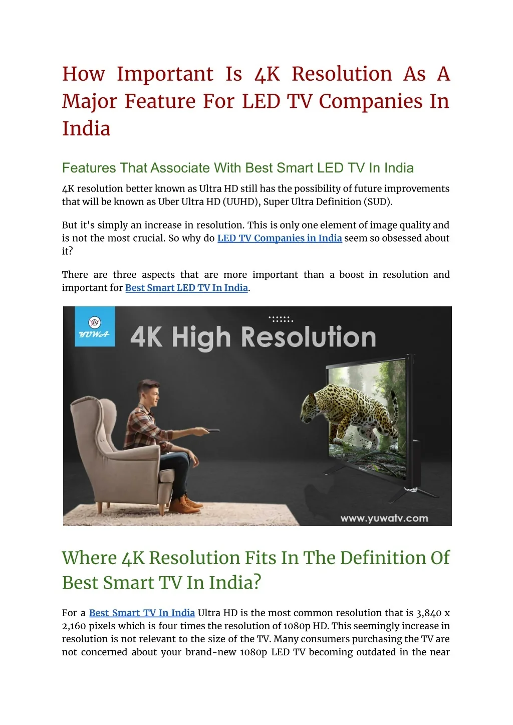 PPT - How Important Is 4K Resolution As A Major Feature For LED TV ...