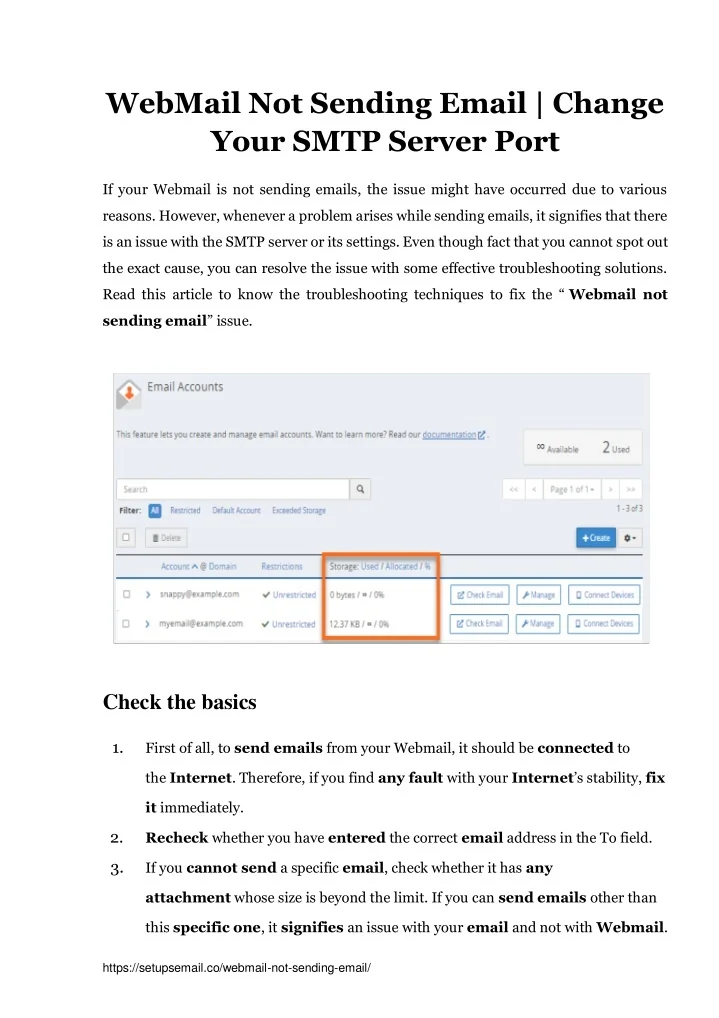 PPT - WebMail Not Sending Email - Troubleshooting Techniques PowerPoint ...
