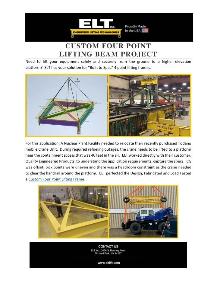 PPT - Custom Four Point Lifting Beam Project PowerPoint Presentation ...