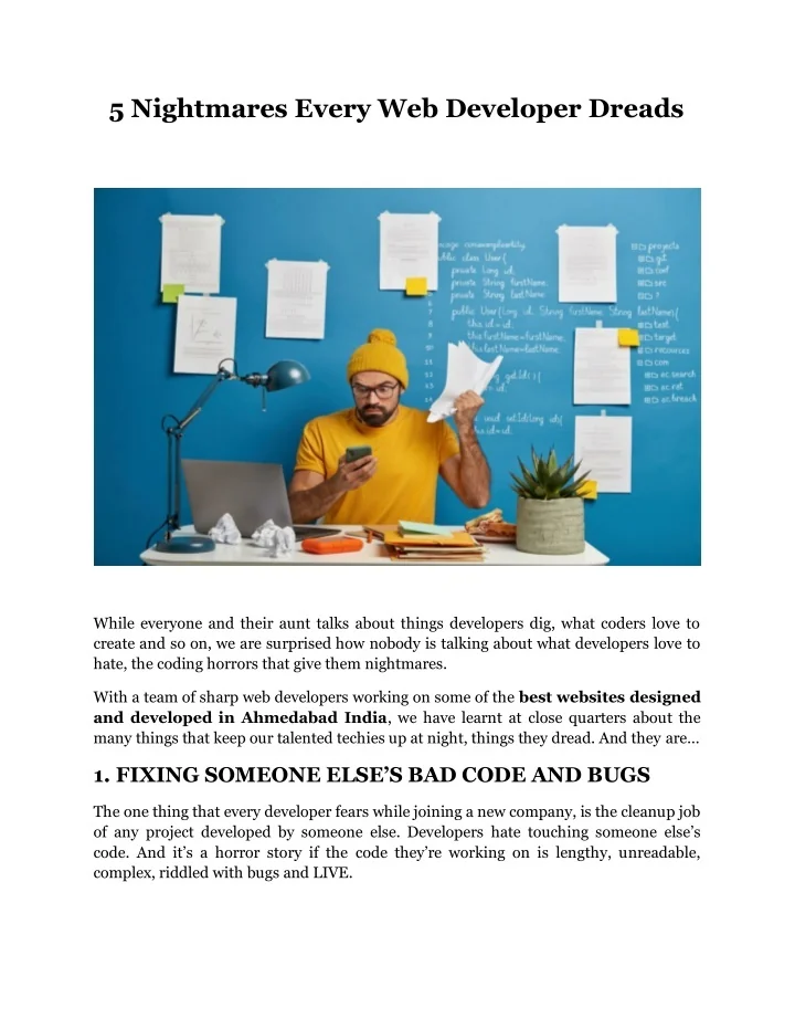 PPT - 5 Nightmares Every Web Developer Dreads PowerPoint Presentation ...