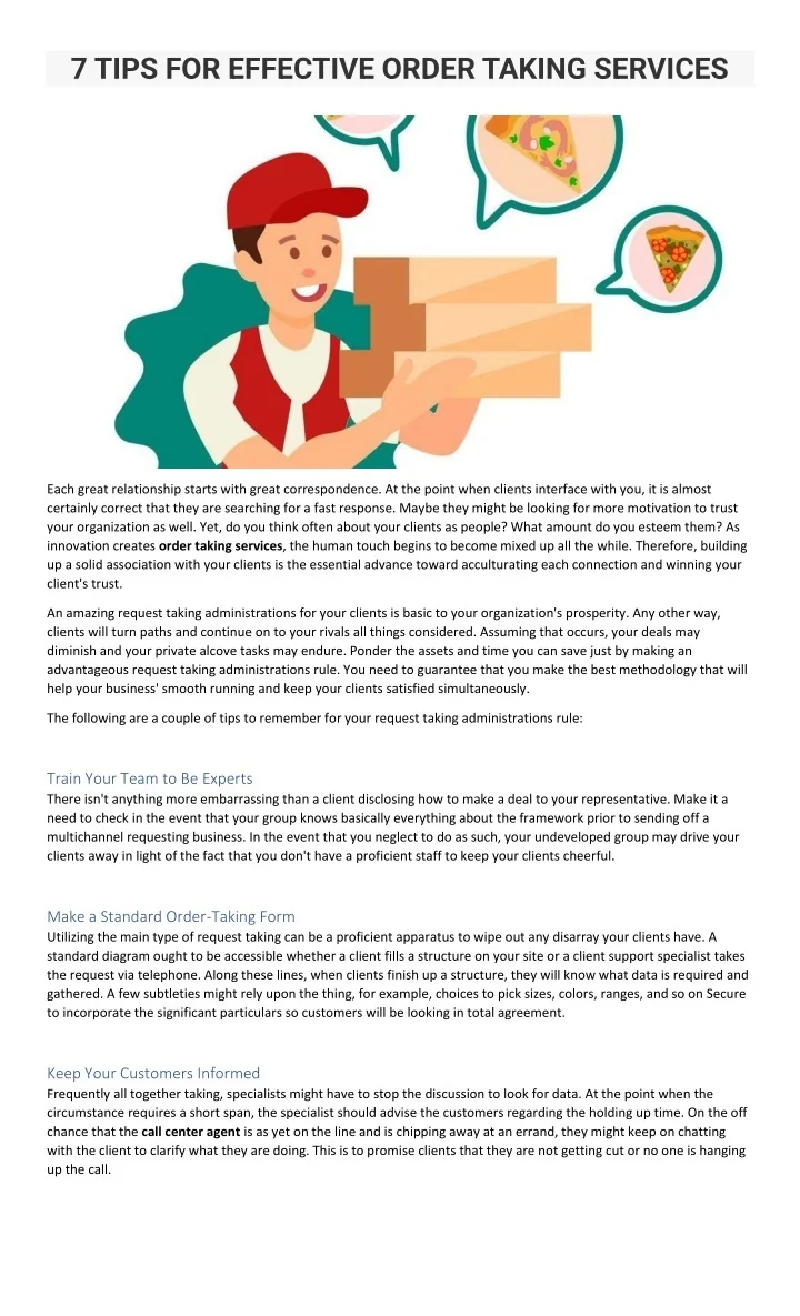 PPT - 7 TIPS FOR EFFECTIVE ORDER TAKING SERVICES PowerPoint ...