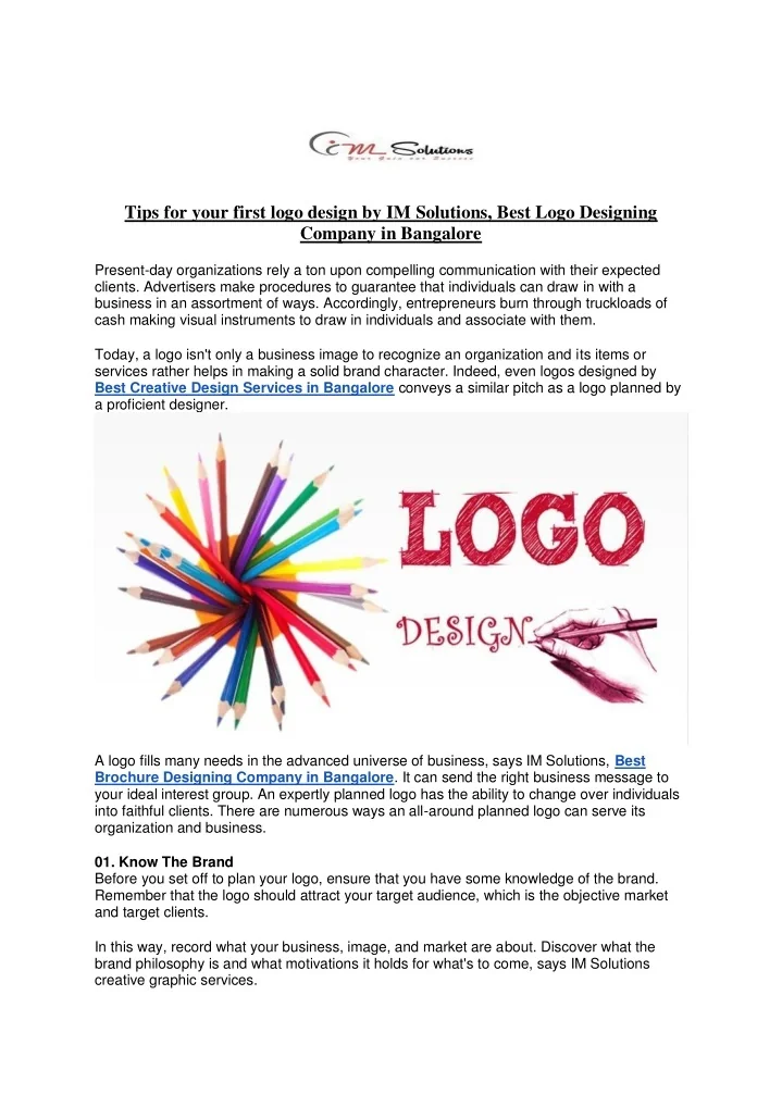 PPT - Tips for your first logo design by IM Solutions, Best Logo ...
