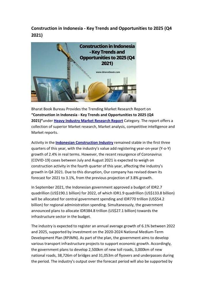 PPT - Construction in Indonesia - Key Trends and Opportunities to 2025 ...