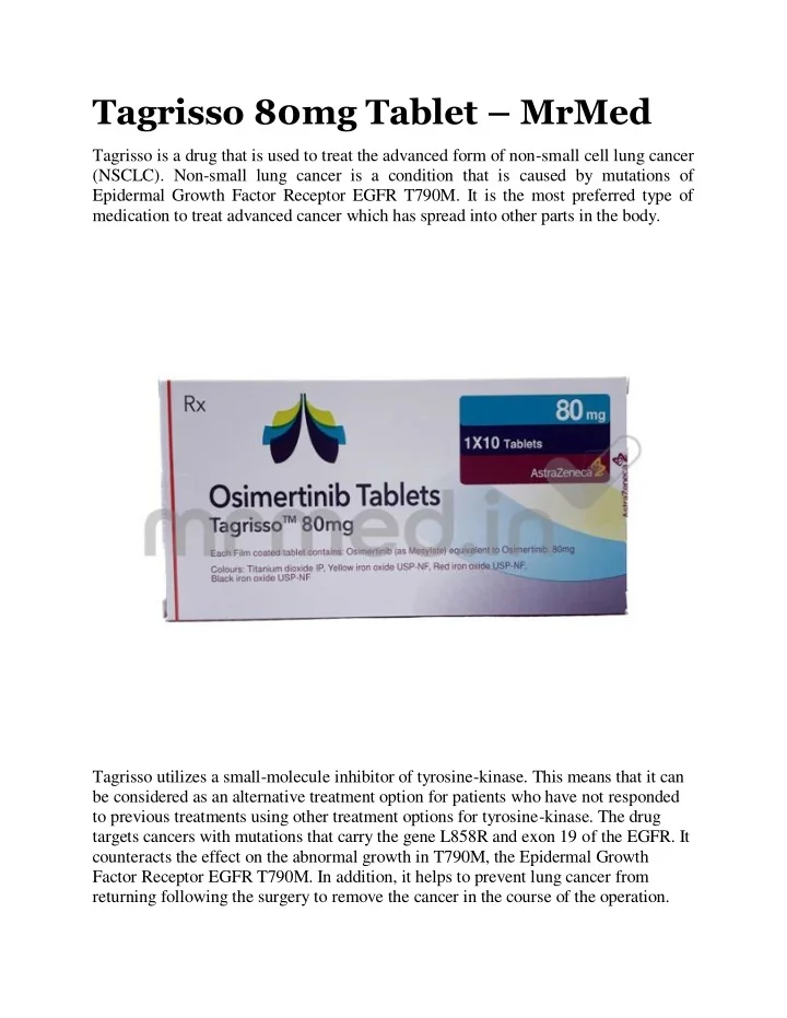 PPT - Tagrisso 80mg Tablet PowerPoint Presentation, free download - ID ...
