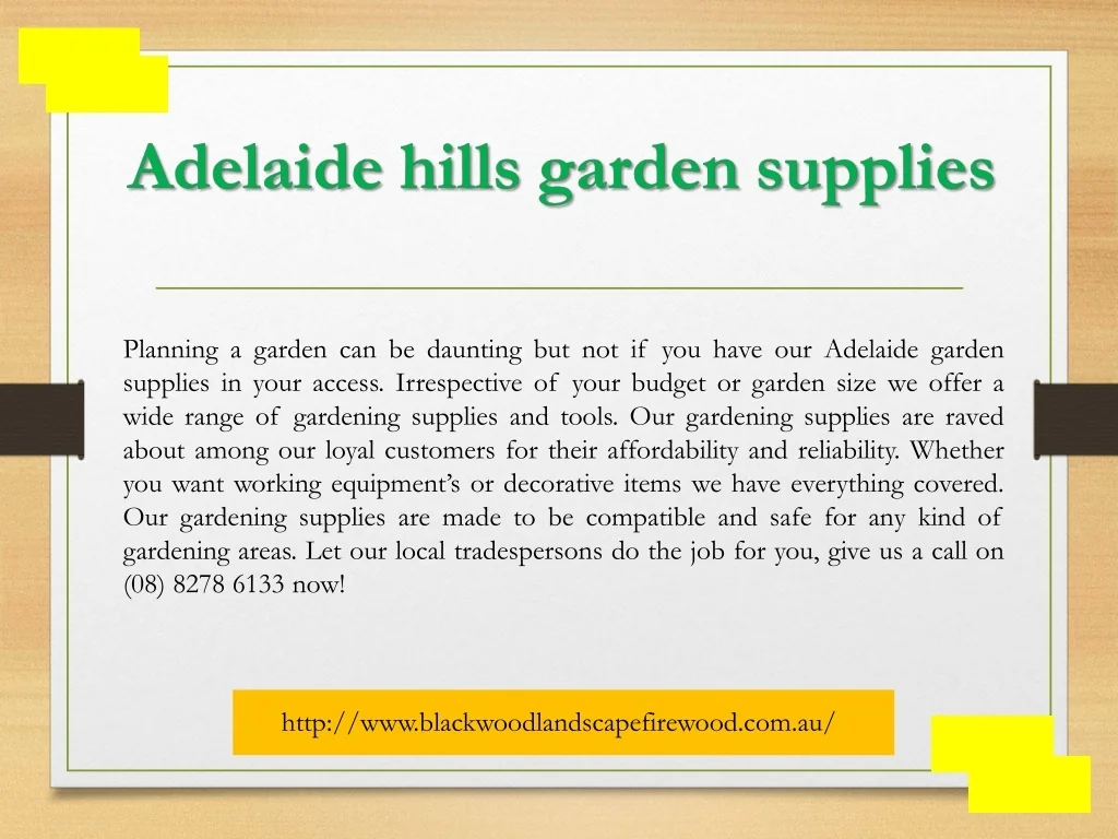 PPT - Adelaide hills garden supplies PowerPoint Presentation, free ...