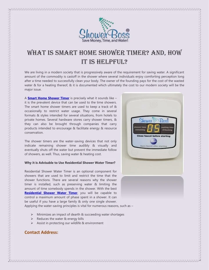 PPT - What is Smart Home Shower Timer? And, How It is Helpful ...