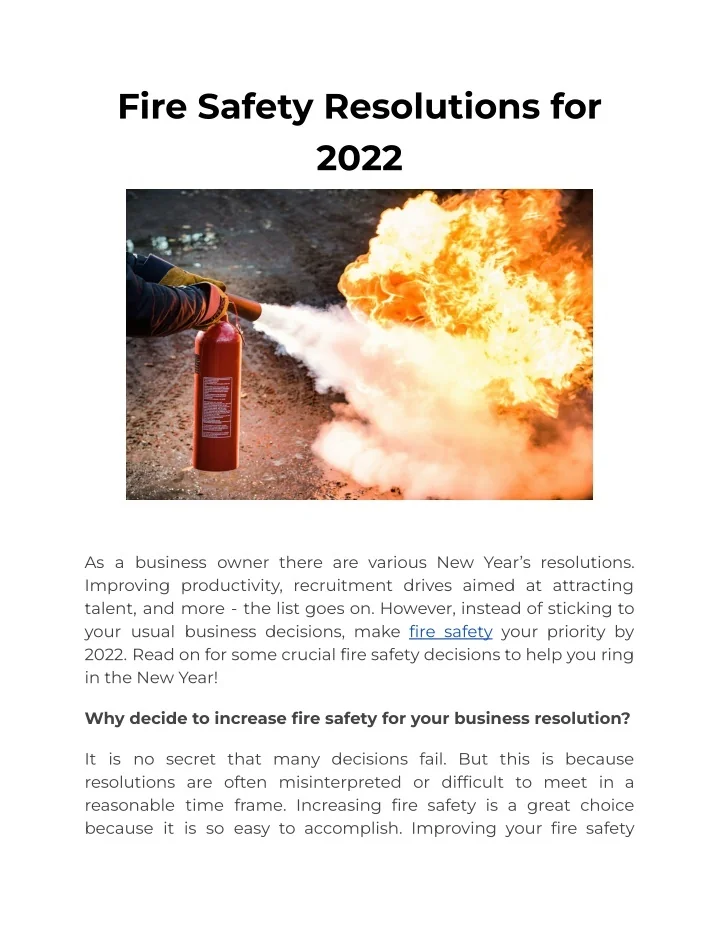 PPT - Fire Safety Resolutions for 2022 PowerPoint Presentation, free ...