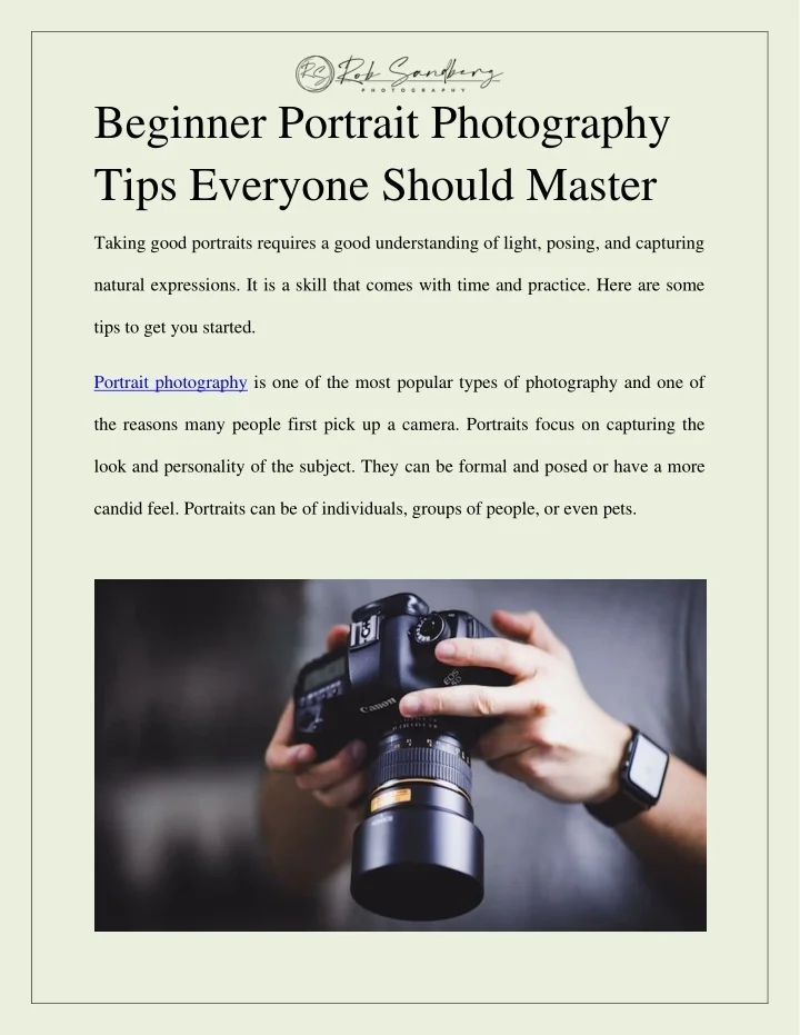 PPT - Beginner Portrait Photography Tips Everyone Should Master ...