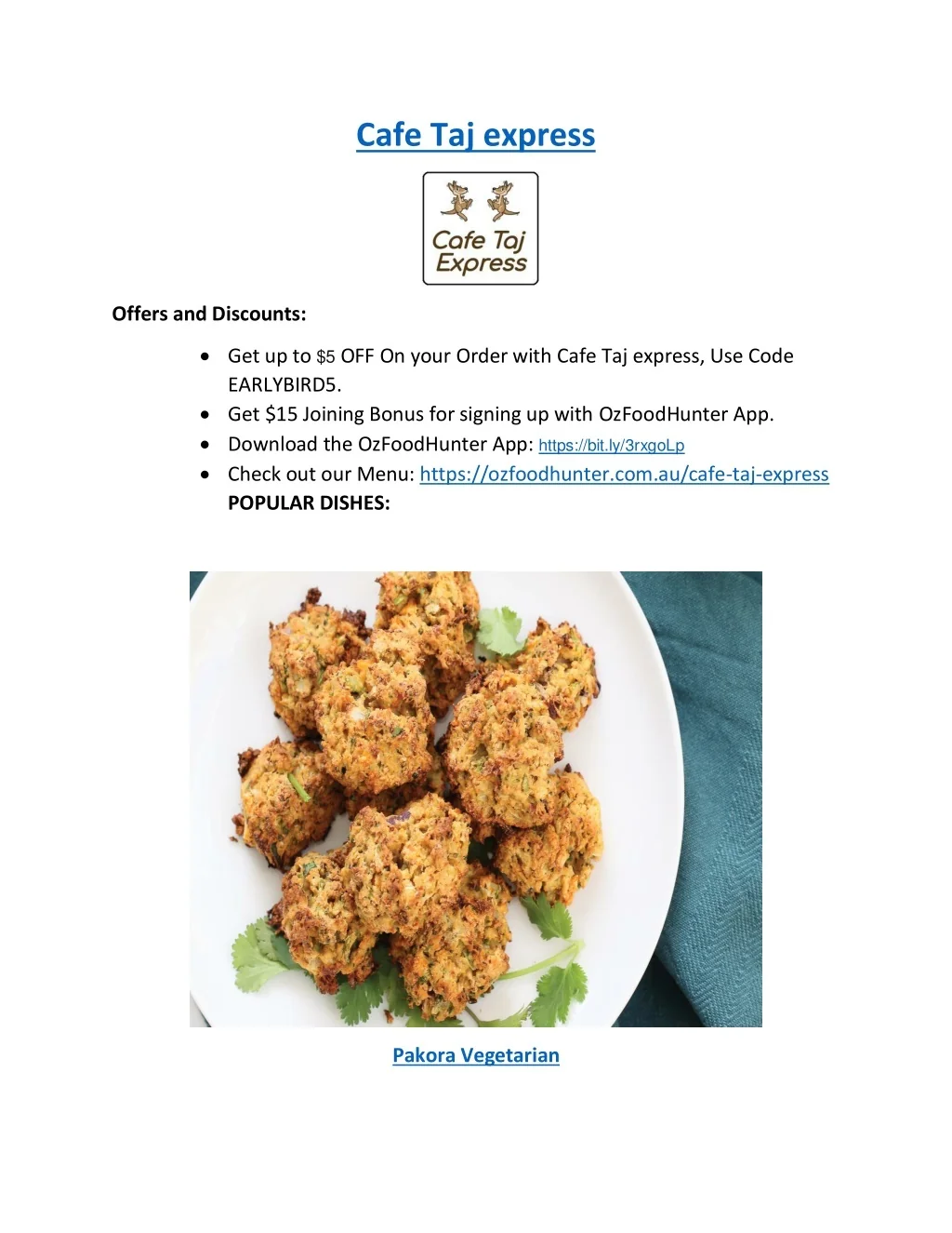 PPT - 5% Off - Cafe Taj express Belmont Indian Menu Takeaway, VIC ...