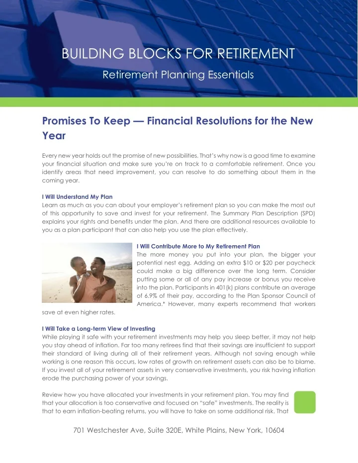PPT - Promises to Keep — Financial Resolutions for the New Year ...