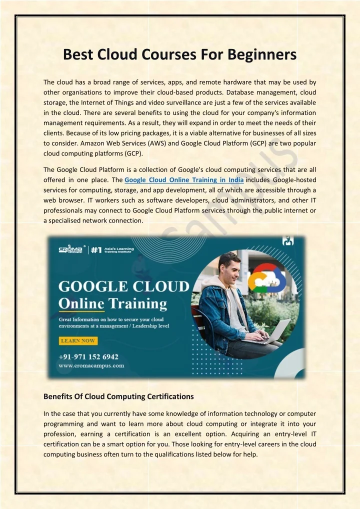 PPT - Best Cloud Courses For Beginners PowerPoint Presentation, free ...