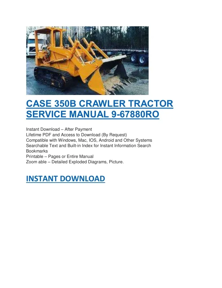 PPT - CASE 350B CRAWLER TRACTOR SERVICE MANUAL 9-67880RO PowerPoint ...
