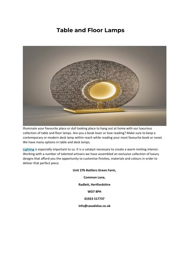 PPT - Table and Floor Lamps PowerPoint Presentation, free download - ID ...