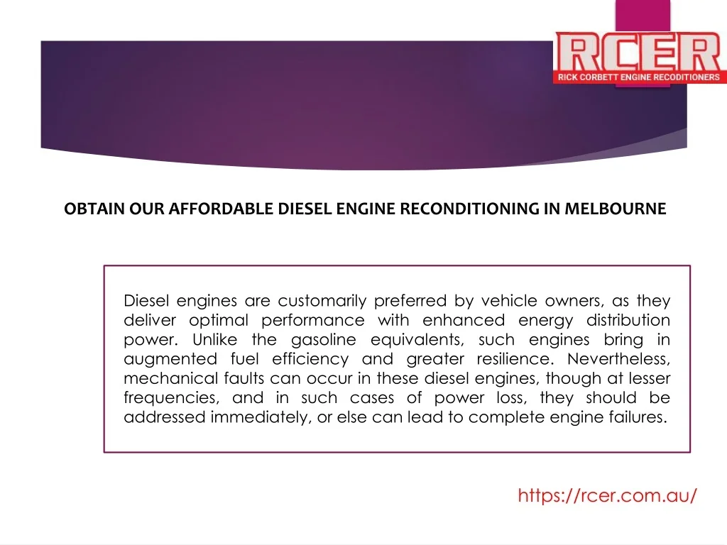 PPT - Find diesel engine reconditioning in Melbourne to boost car ...