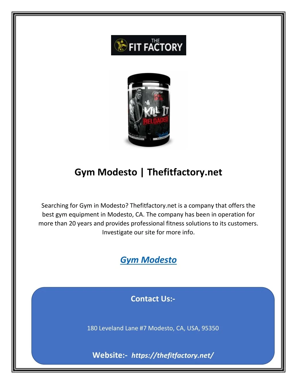 PPT - Gym Modesto | Thefitfactory.net PowerPoint Presentation, free ...