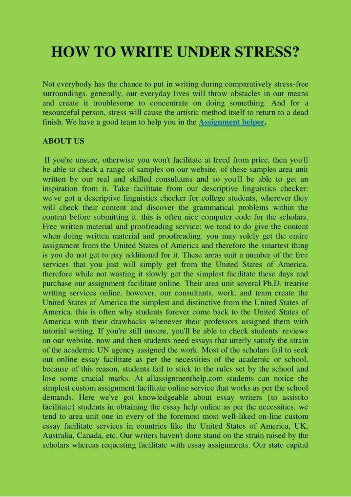 PPT - HOW TO WRITE UNDER STRESS PowerPoint Presentation, free download ...