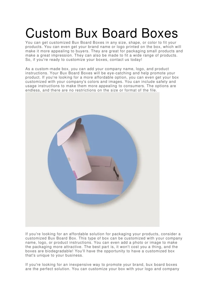 PPT - Custom Bux Board Boxes PowerPoint Presentation, free download - ID:11087708