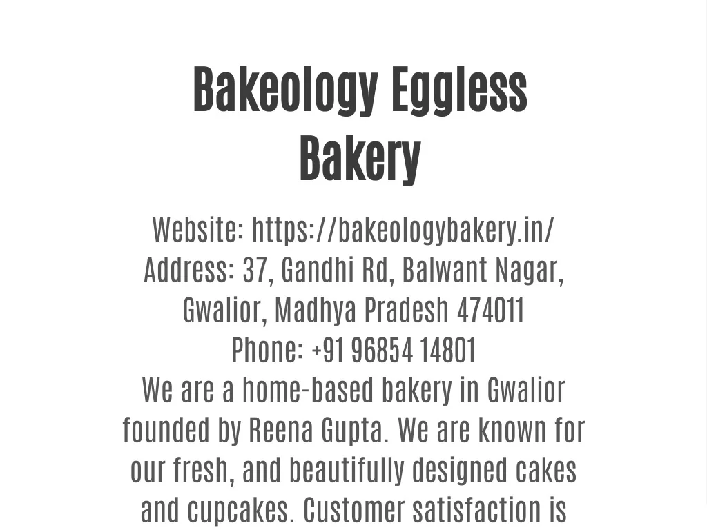 PPT - Bakeology Eggless Bakery PowerPoint Presentation, free download ...