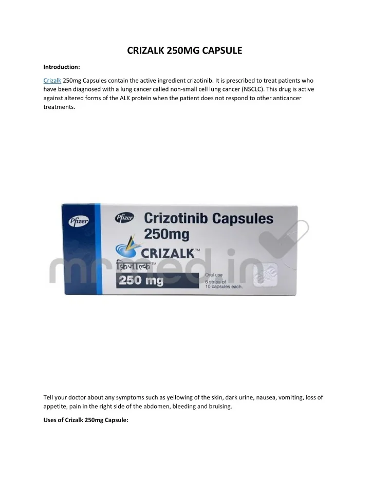 PPT - CRIZALK 250MG CAPSULE PowerPoint Presentation, free download - ID ...