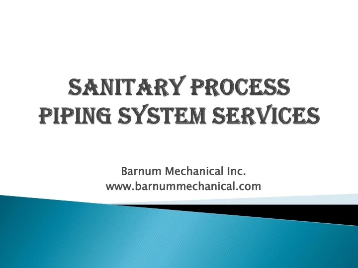 PPT - Sanitary Process Piping System Services PowerPoint Presentation ...