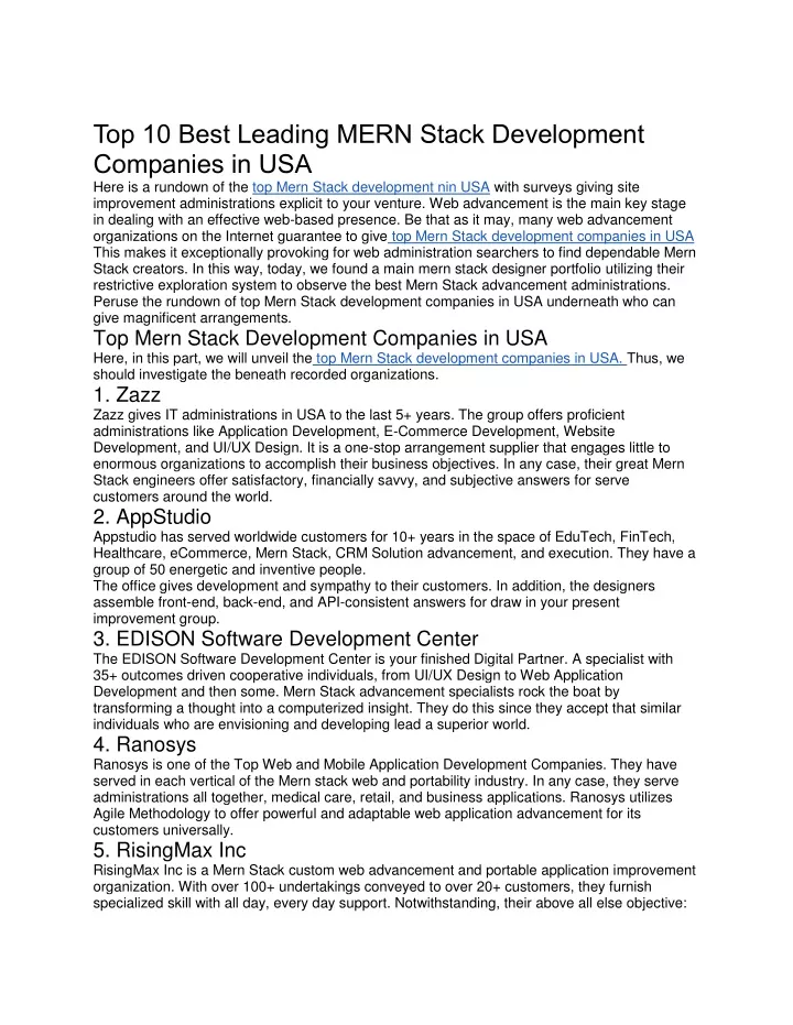 PPT - Top 10 Best Leading MERN Stack Development Companies in USA ... PPT - Top 10 Best Leading MERN Stack Development Companies in USA ...