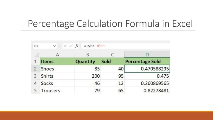 PPT Percentage Calculation Formula In Excel PowerPoint Presentation Free Download ID 11093738