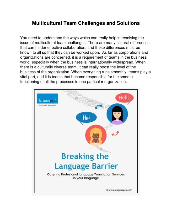 PPT - Multicultural Team Challenges and Solutions PowerPoint ...
