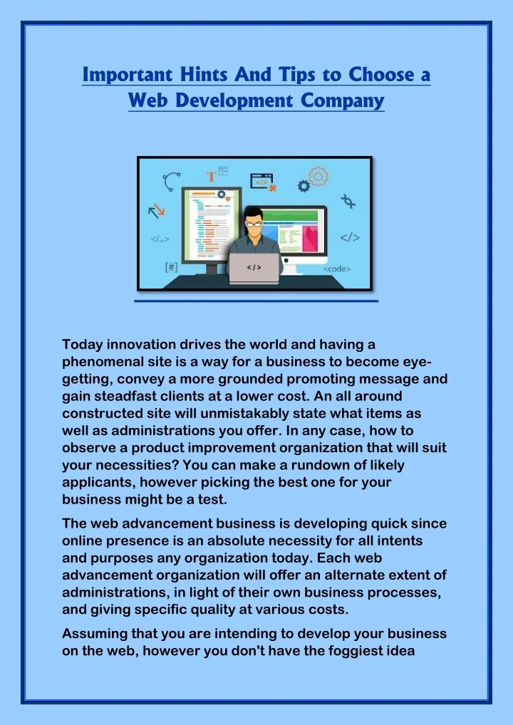 PPT - Important Hints And Tips to Choose a Web Development Company ...