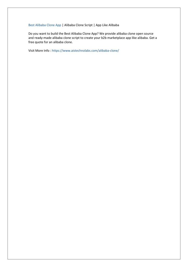 PPT - Best Alibaba Clone App | Alibaba Clone Script | App Like Alibaba PowerPoint Presentation ...