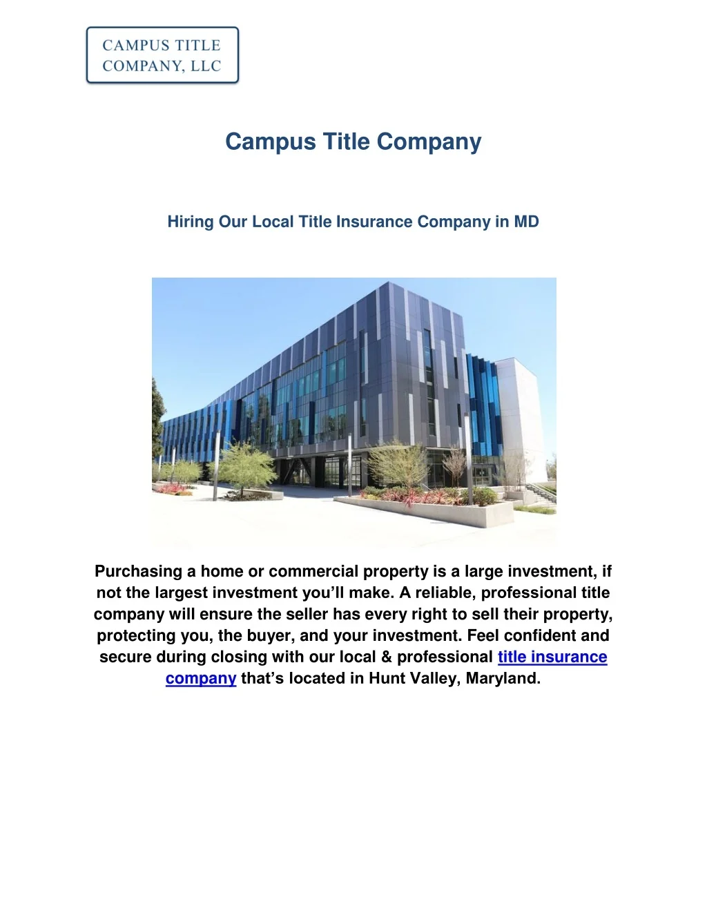 PPT - Real Estate Title Company And Land Title Company in Maryland ...