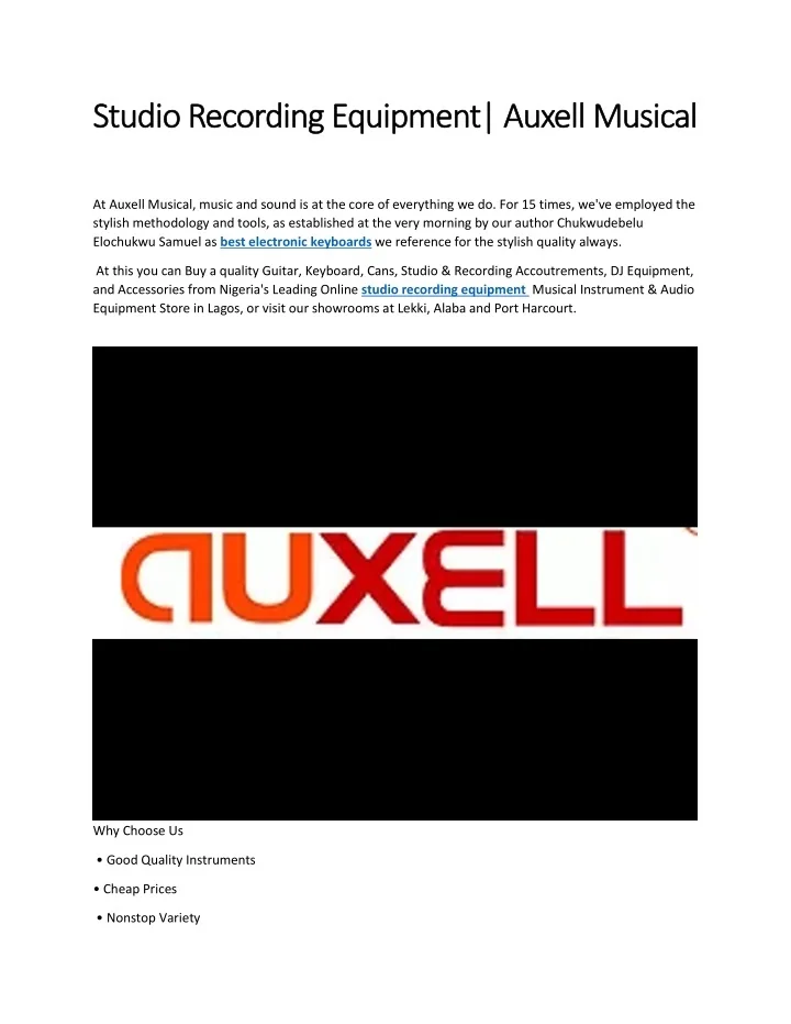 PPT - Studio Recording Equipment Auxell Musical PowerPoint Presentation ...