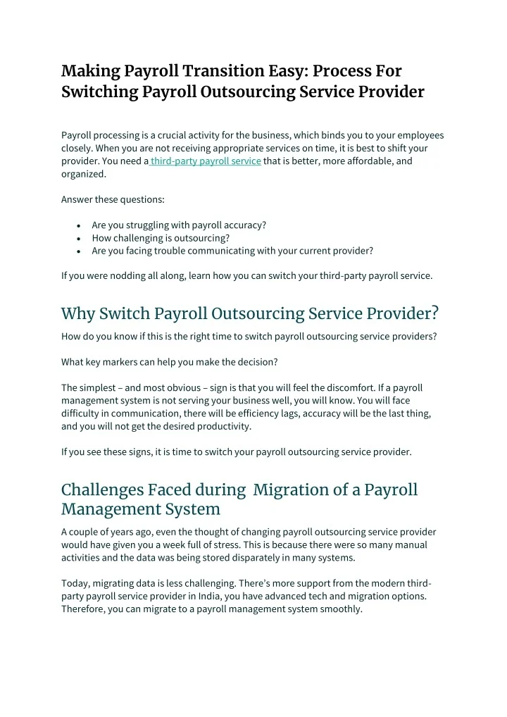 PPT - Making Payroll Transition Easy Process For Switching Payroll ...