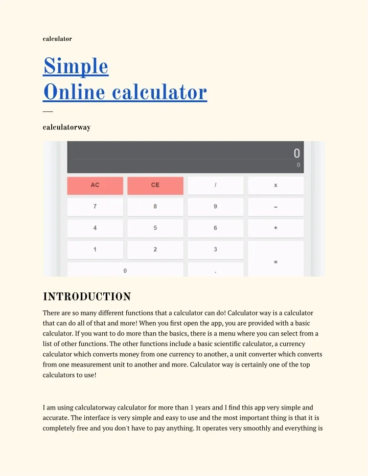 PPT - simple-online-calculator PowerPoint Presentation, free download ...