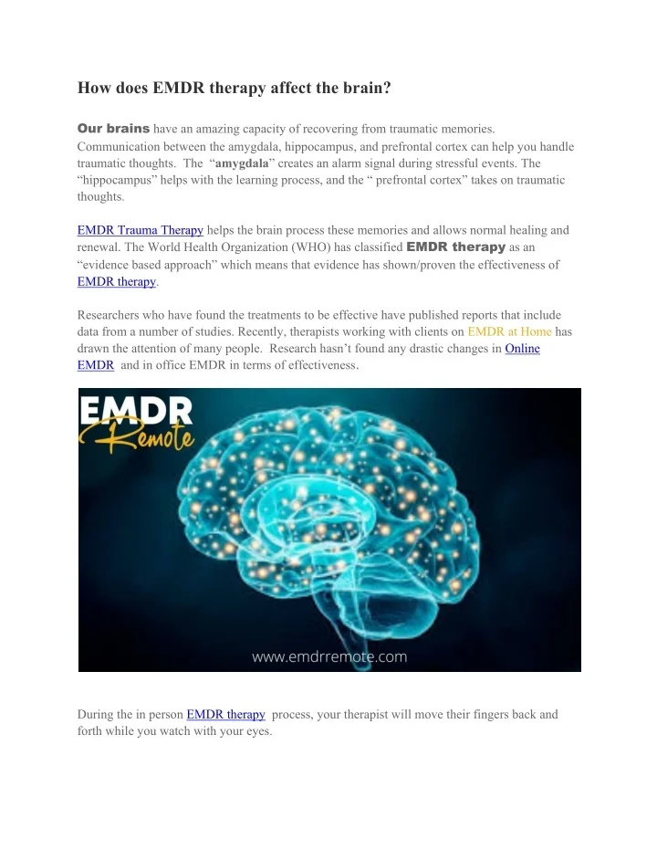 PPT - How does EMDR therapy affect the brain PowerPoint Presentation, free download - ID:11099796