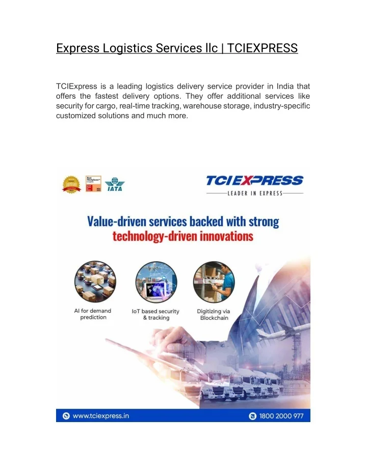 PPT - Express Logistics Services llc | TCIEXPRESS PowerPoint ...