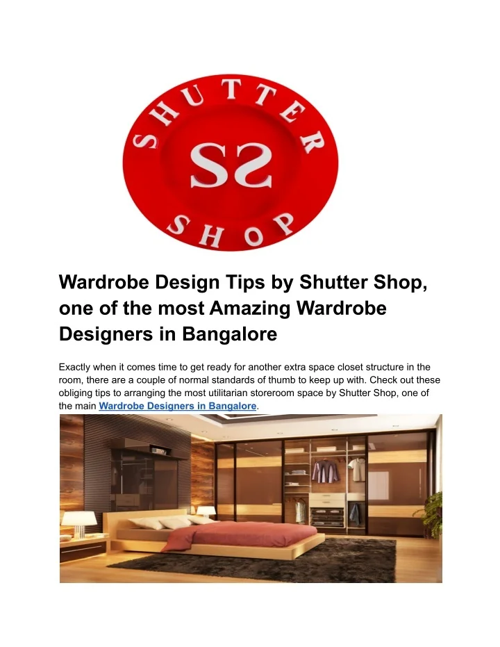PPT - Wardrobe Design Tips by Shutter Shop, one of the most Amazing Wardrobe Designers in ...