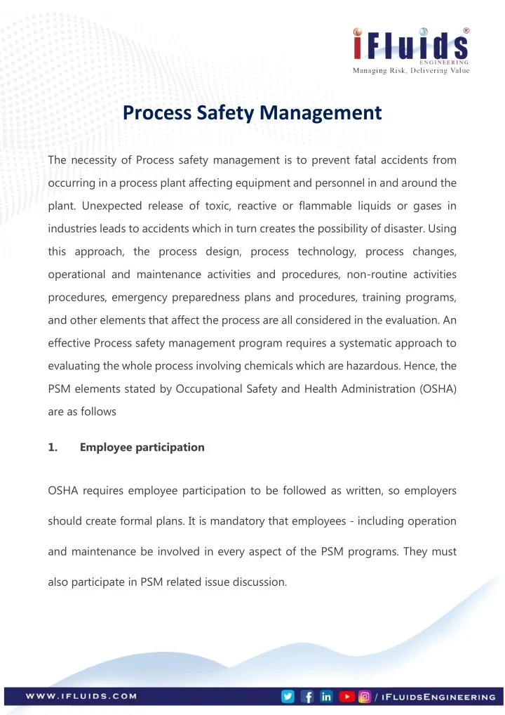 PPT - Process Safety Management PowerPoint Presentation, free download ...