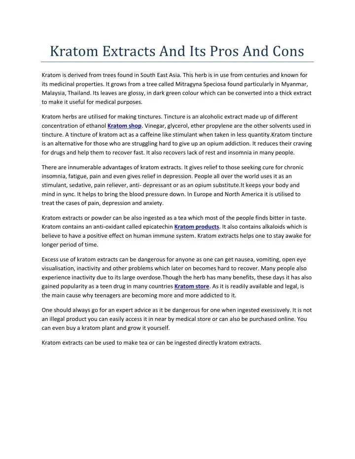 PPT - Kratom Extracts And Its Pros And Cons PowerPoint Presentation ...