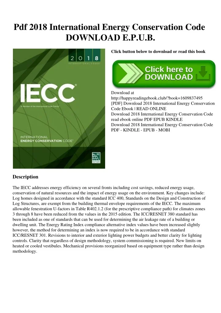 PPT - Pdf 2018 International Energy Conservation Code DOWNLOAD E.P.U.B. PowerPoint Presentation ...