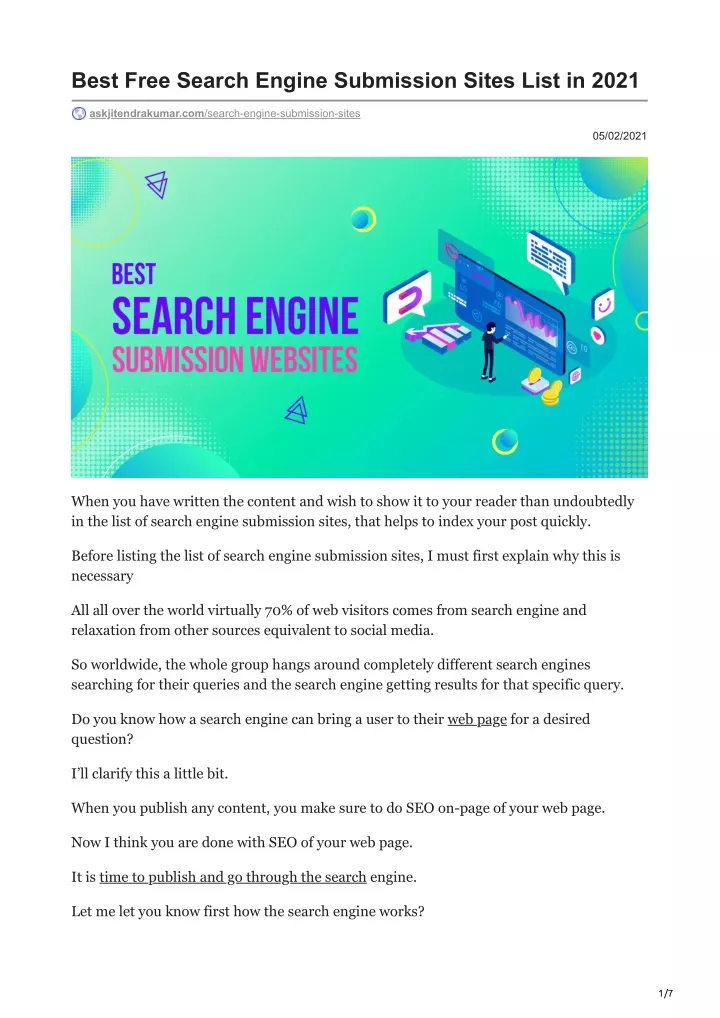 PPT - Best Free Search Engine Submission Sites List in 2021 PowerPoint ... PPT - Best Free Search Engine Submission Sites List in 2021 PowerPoint ...